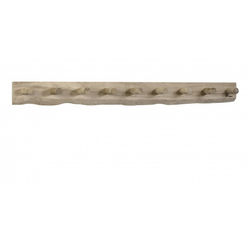 Knagerække med 9 Knager i Natur Eg - Dansk Produktion