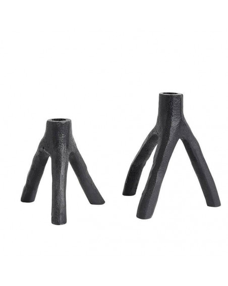 Lysestager i Sort Støbejern Fra Muubs - 3 Størrelser