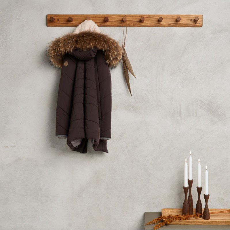 Knagerække i eg 105 cm dansk design produceret i Danmark