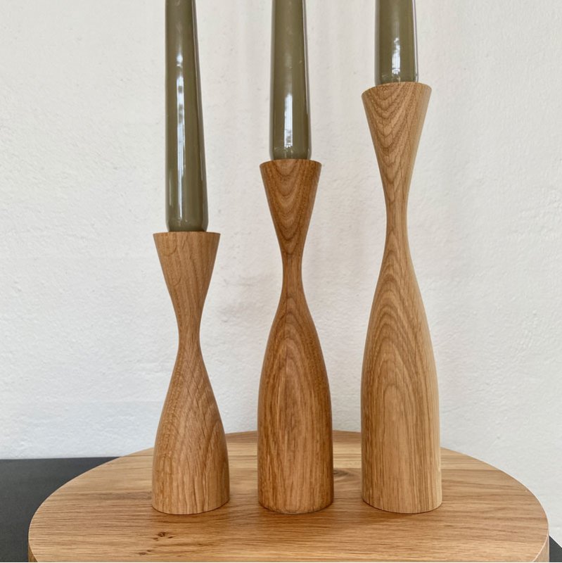 Lysestager af Træ. Shape Lysestager fra by Brorson Sæt med 3